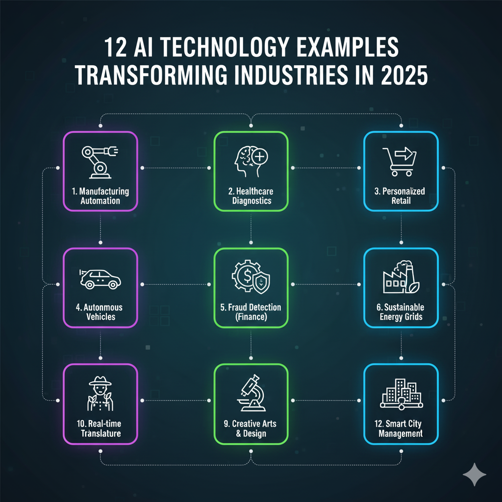 12 AI Technology Examples Transforming Industries in 2025